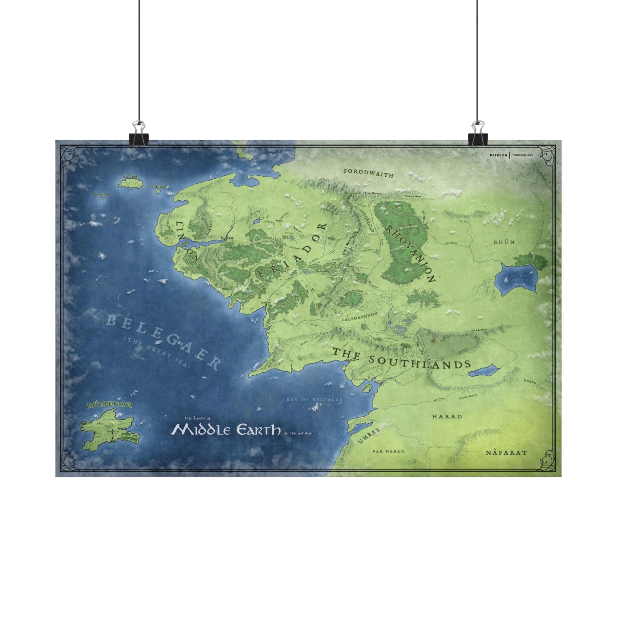 Middle Earth in the Second Age Large Poster – Otherworldly