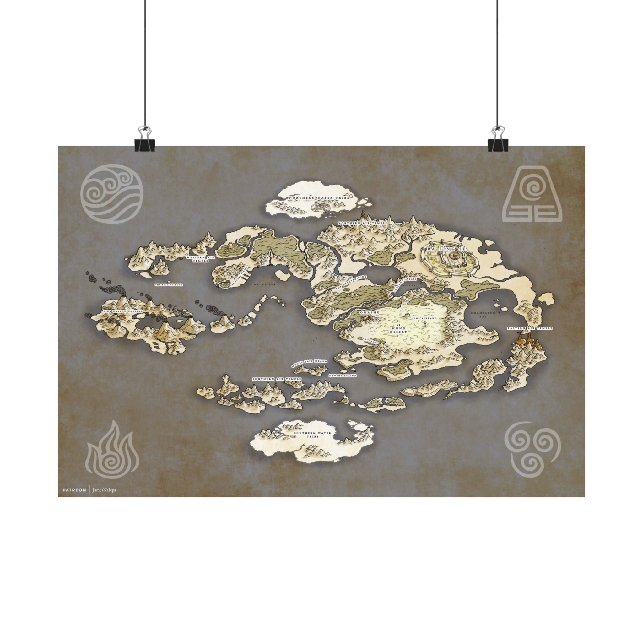 Avatar the Last Airbender World Map Poster – Otherworldly